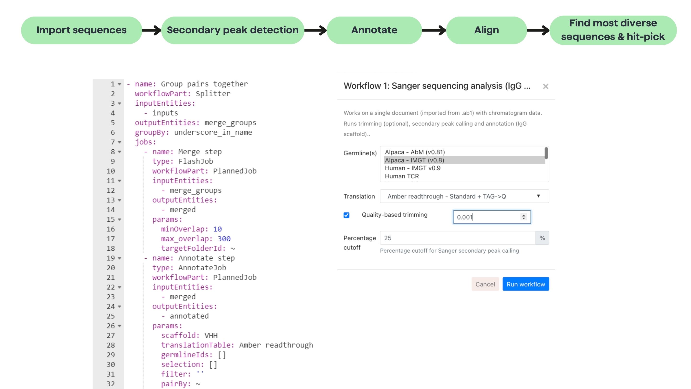 Sanger sequencing analysis workflow with PipeBio